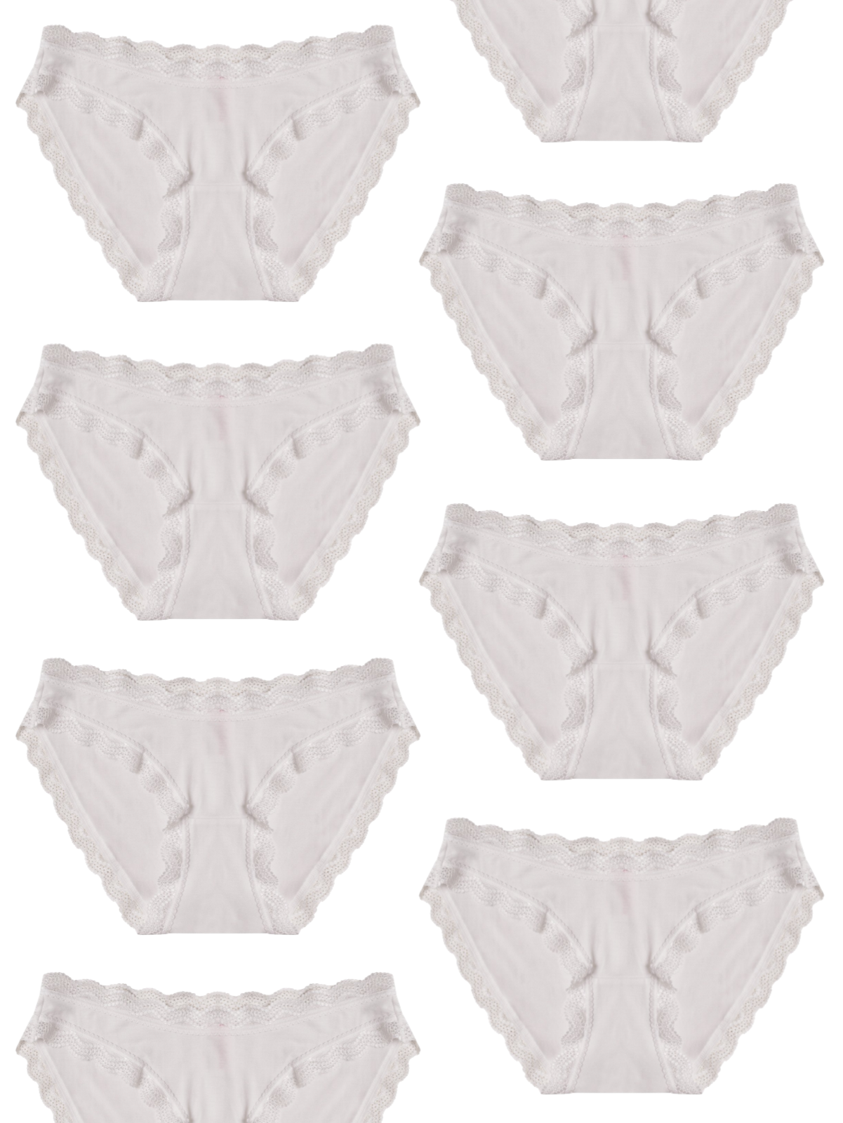All White 8 Knicker Pack – Cheekfrills Knickers